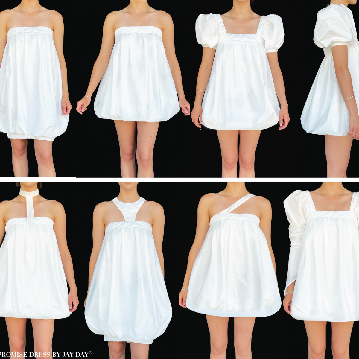 Jay Day Women's The Promise Mini Bubble Dress (White Cotton)